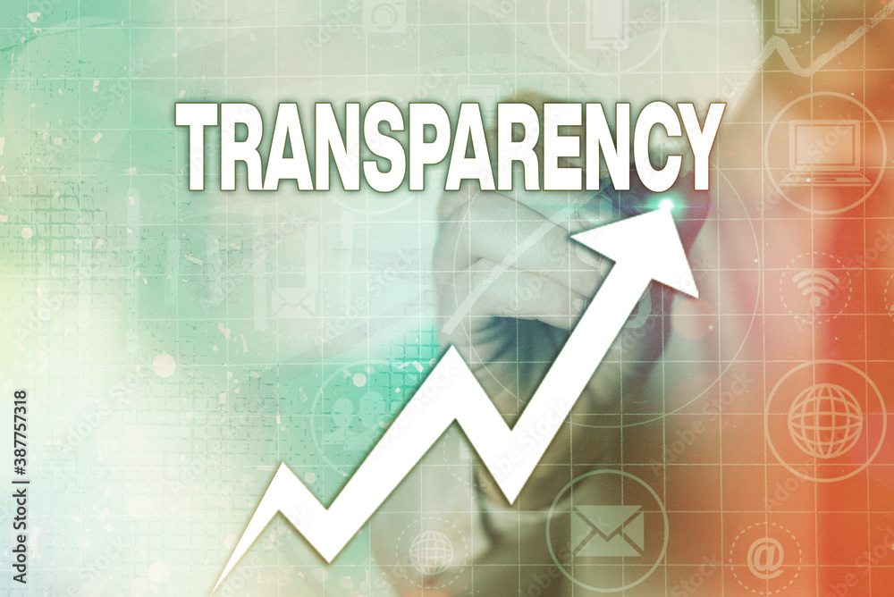 Writing note showing Transparency. Business concept for something ...