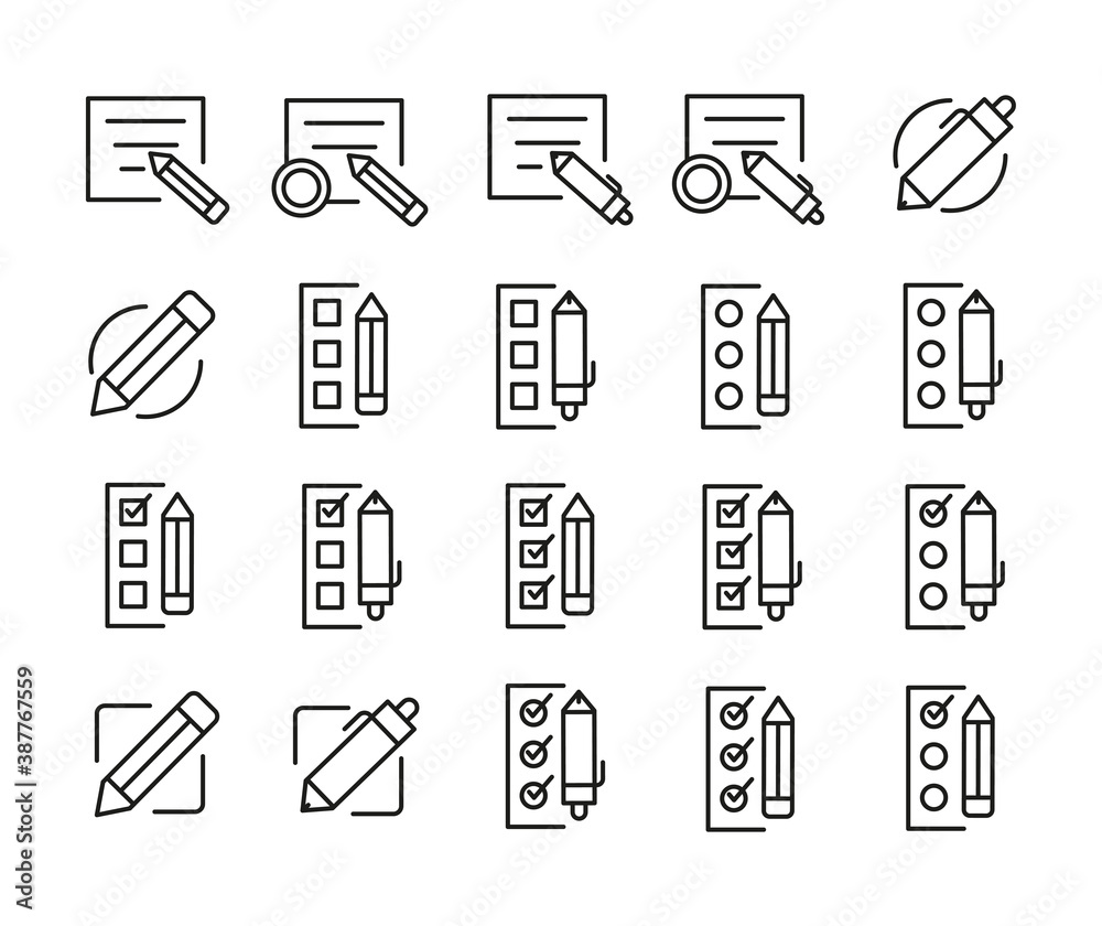 Simple Set Of Register Outline Icons. Elements For Mobile Concept And ...
