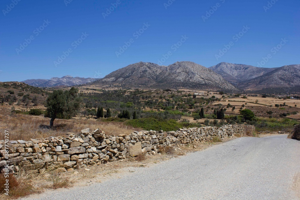 ural countryside in Naxos for going to Demeter's ruins Stock Photo ...