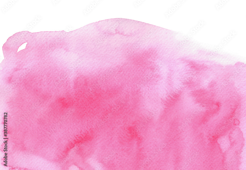 Abstract pink watercolor border background. Hand drawn illustration ...