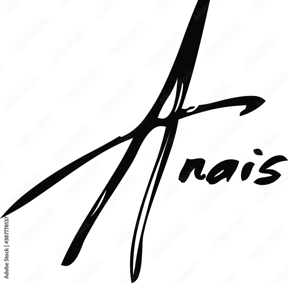 Anais-Female Name Modern Brush Calligraphy Cursive Text on White ...