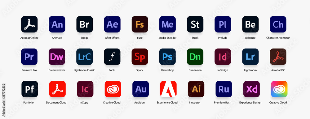 Adobe Products: Acrobat, Bridge, After Effects, Stock, Illustrator ...