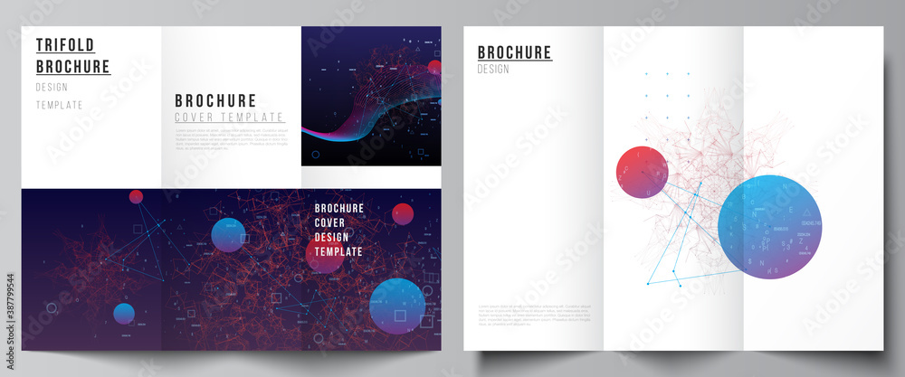 Vector layouts of covers templates for trifold brochure, flyer layout ...