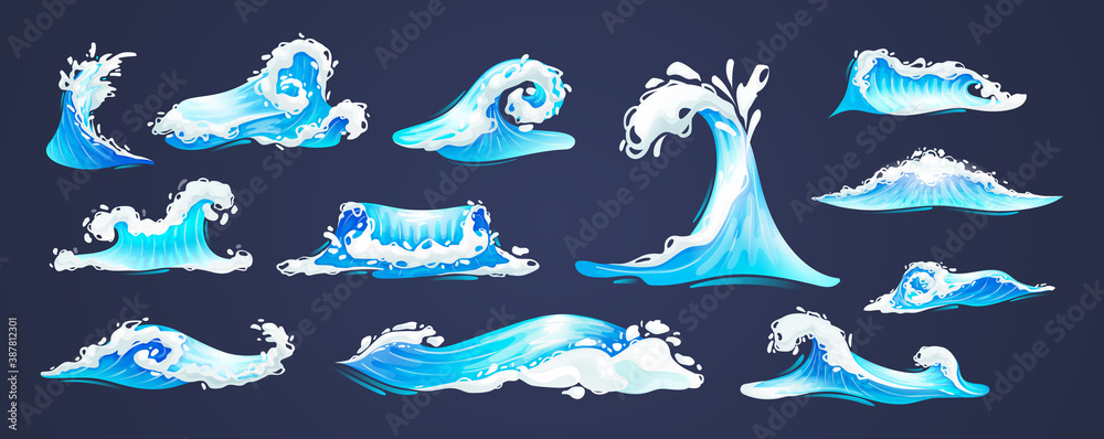 Sea ocean wave set. Blue water ocean waves, marine surf wave, ripples ...