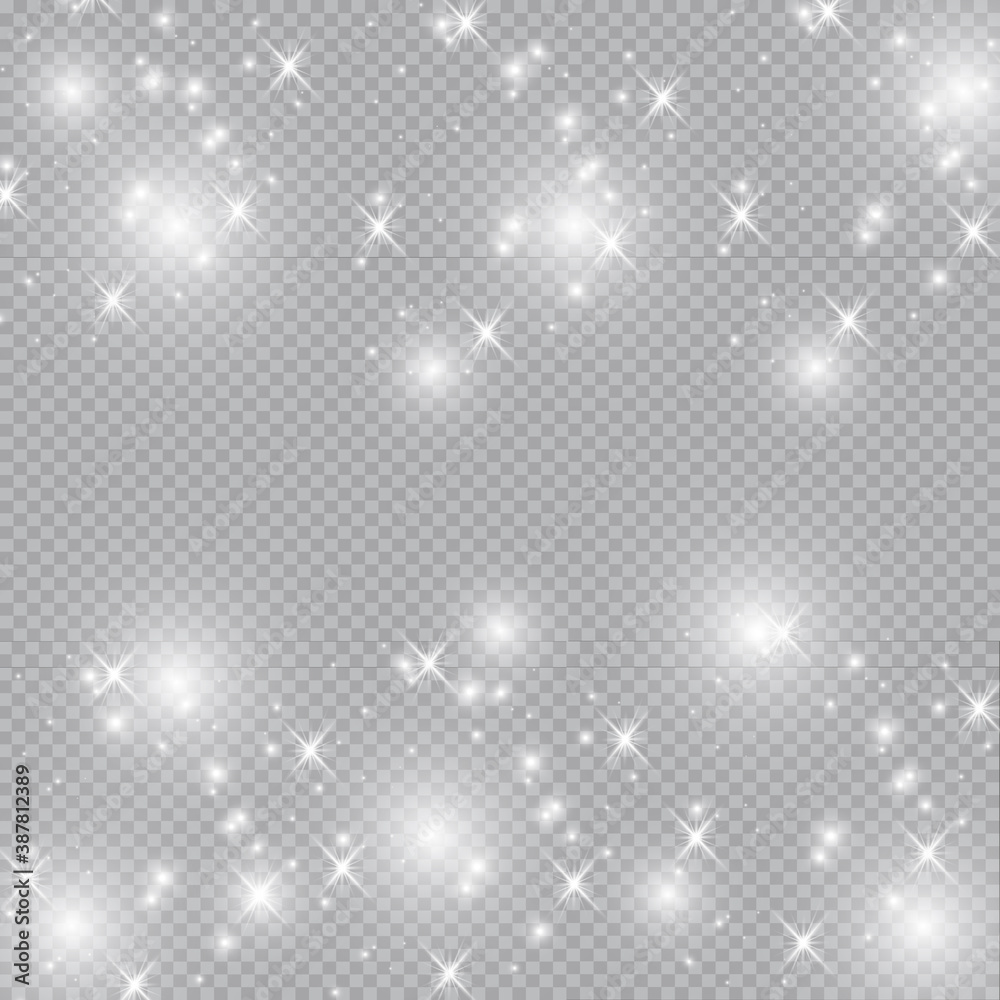 Glow light effect. Vector illustration. Christmas flash dust. White ...