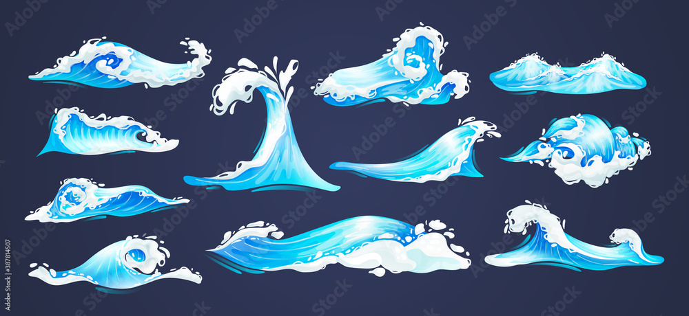 Sea ocean wave set. Blue water ocean waves, marine surf wave, ripples ...