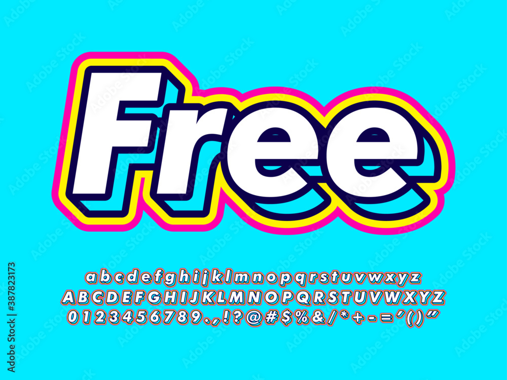 3d Layered Pop Text Effect Stock Vector | Adobe Stock