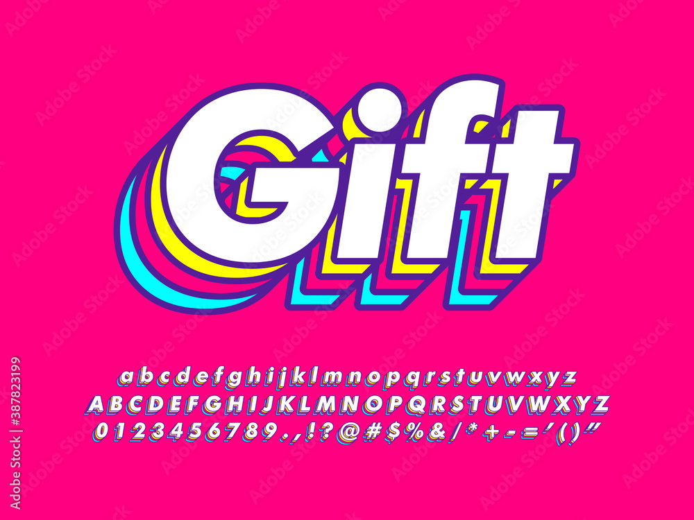Colorful Layered Pop Text Effect Stock Vector | Adobe Stock