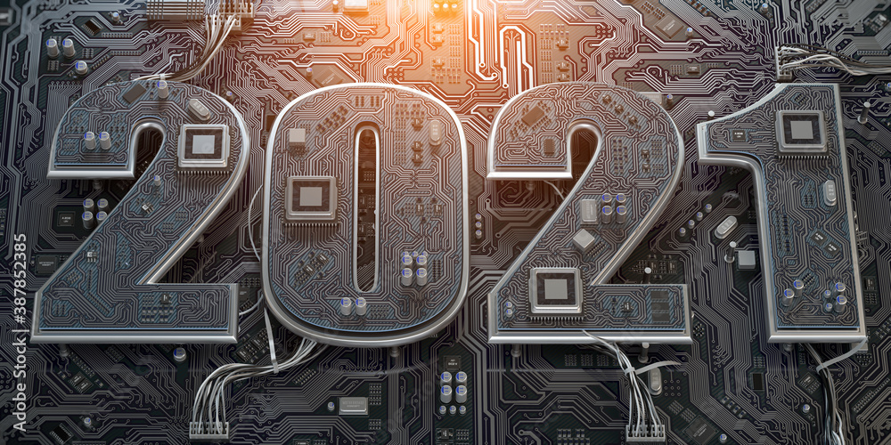 New 2021 year in computer technology and internet commucations industry ...