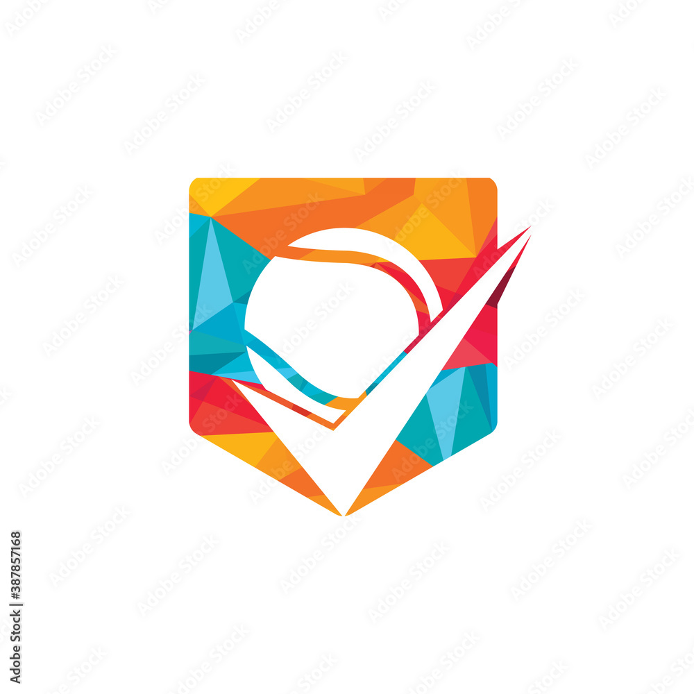Check Tennis vector logo design. Tennis ball and tick icon logo. Stock ...