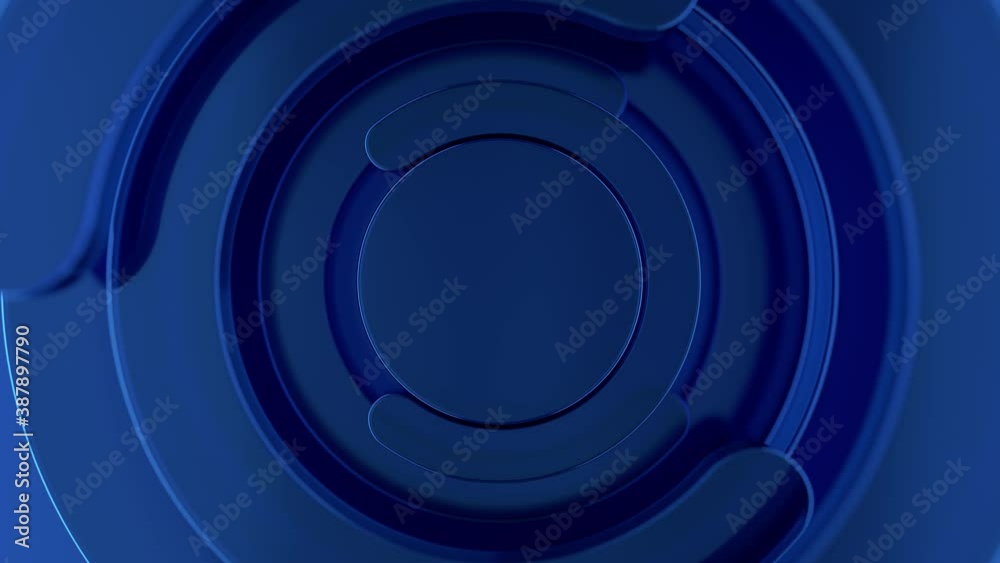 Dark Abstract Circles. Blue glass. Geometric shapes with rounded edges ...
