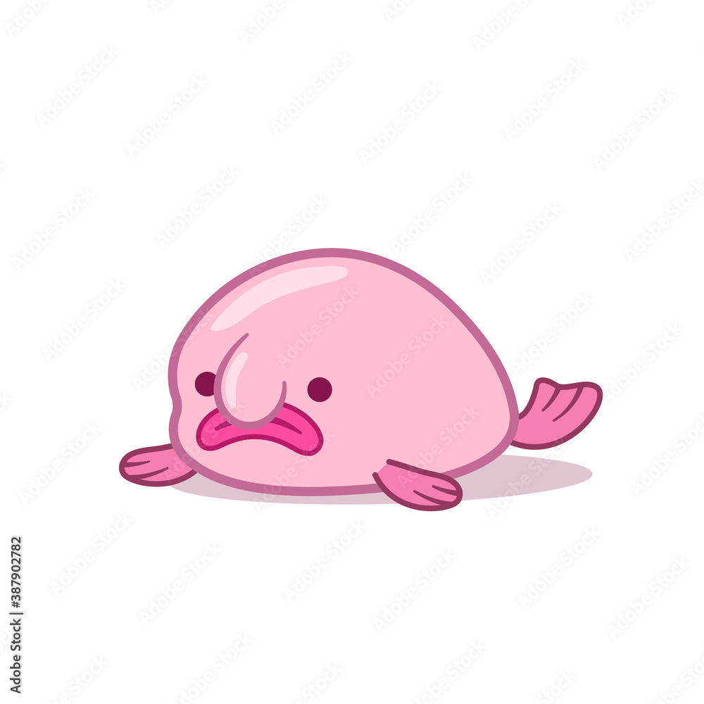 Blobfish - Outline Stock Vector | Adobe Stock