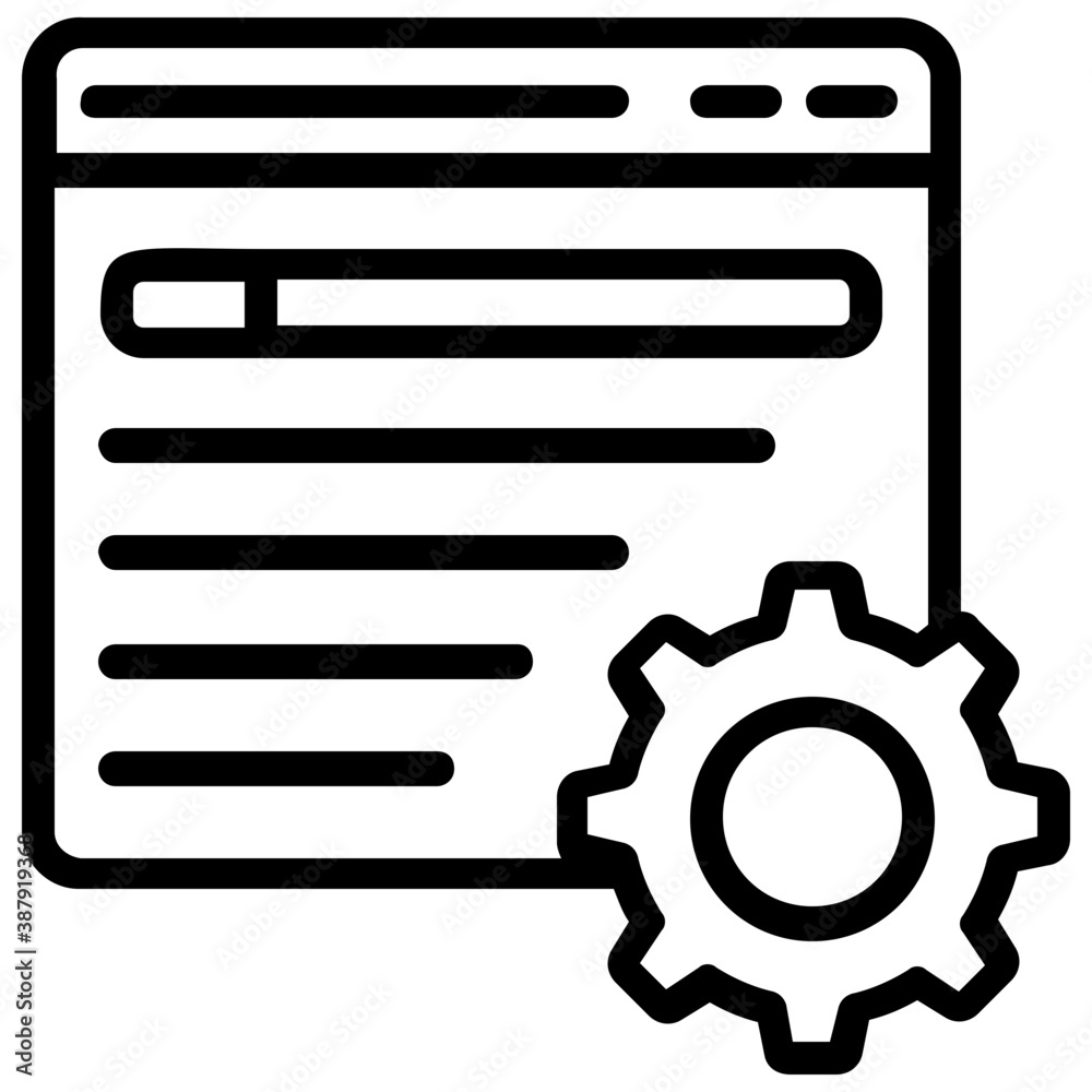 Html Source Code Of A Web Page With Gear Wheel Sign Web Development Stock Vector Adobe Stock