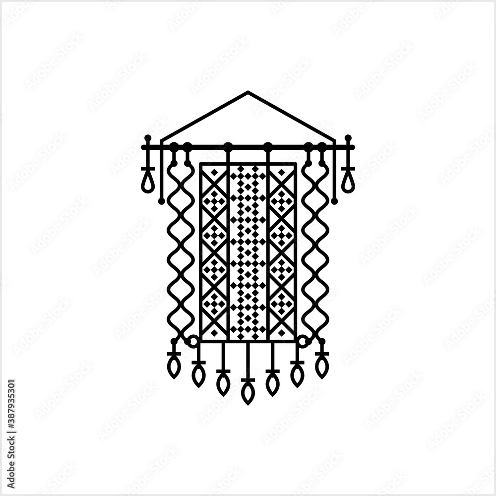 Macrame Icon, Knotted Decorative Form Of Textile Stock Vector | Adobe Stock