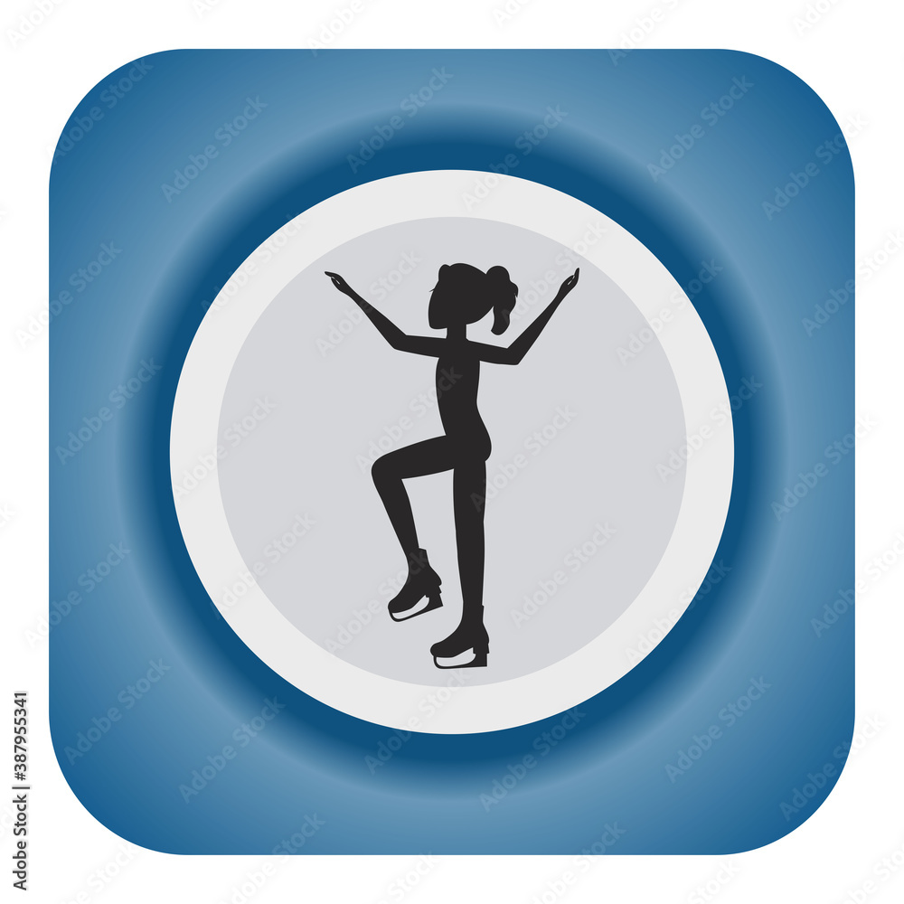 Skating. Winter sport. Sports icon. Vector drawing in cartoon style ...