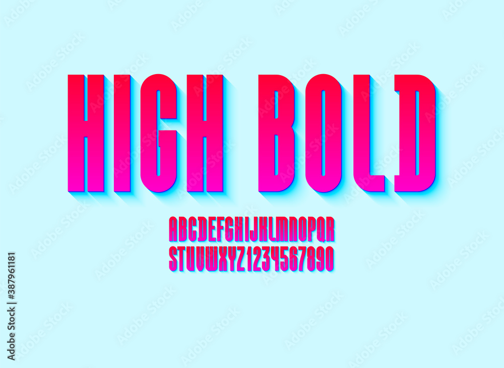 Red high font, condensed tall ultra bold alphabet sans serif, trendy ...