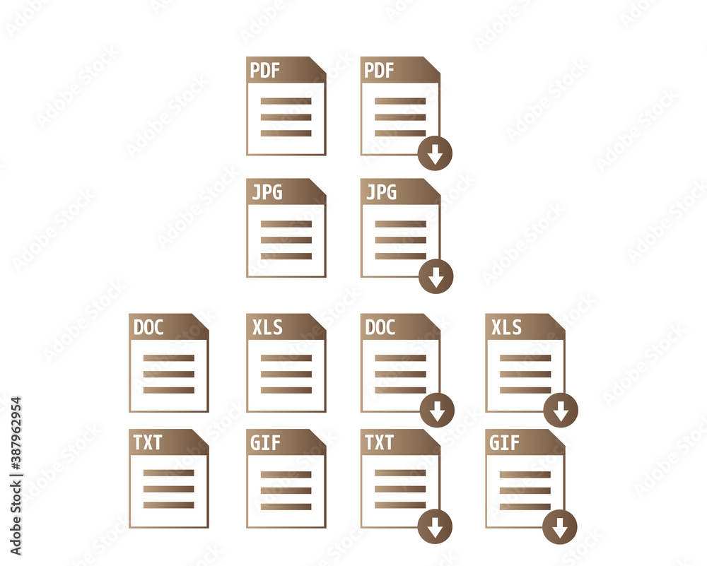Vector illustration of saved file / Set of image files, documents ...