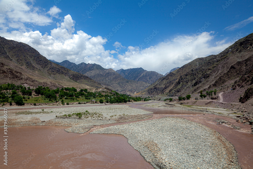 chitral river in chitral valley Khyber Pakhtunkhwa , Pakistan. Stock ...