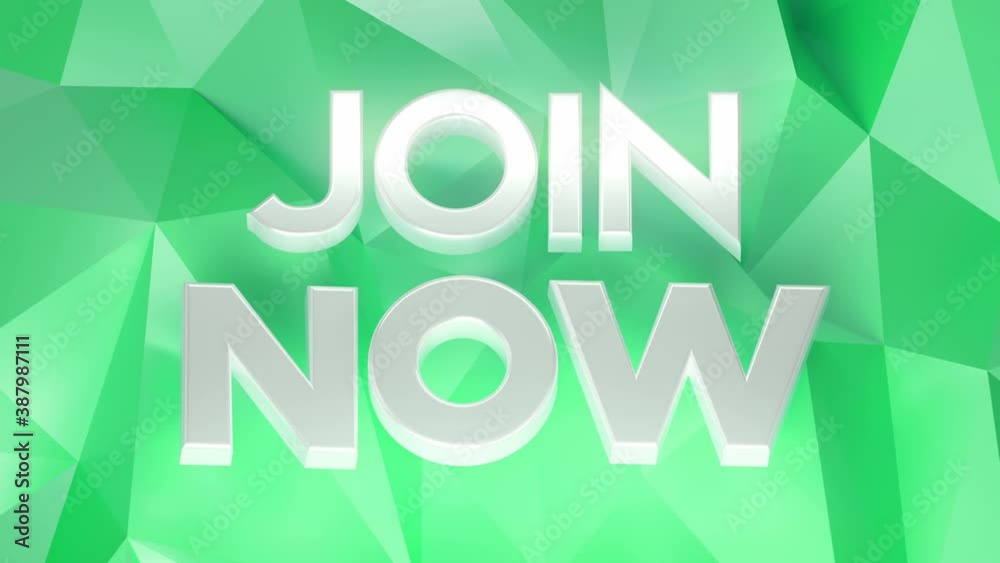 Join Now Loop 1 White x Green: animated join now text, with rotating ...