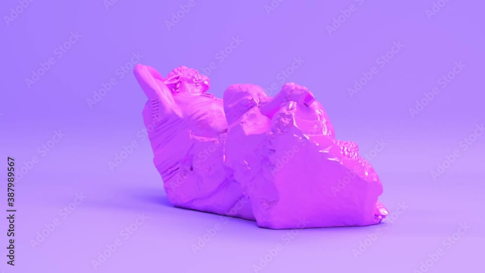 Pink rotating satyr pan antique statue seamless looping animated ...