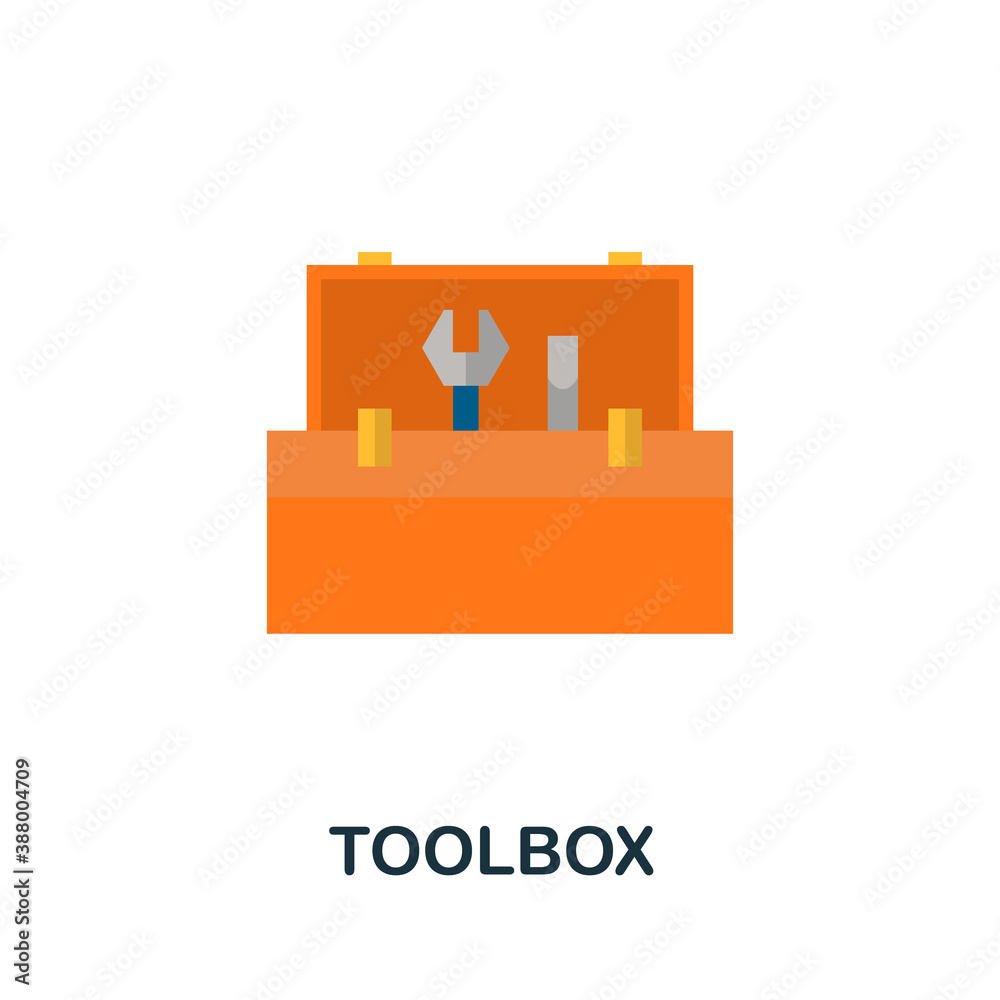 Toolbox icon. Simple element from construction collection. Creative ... Toolbox icon. Simple element from construction collection. Creative ...