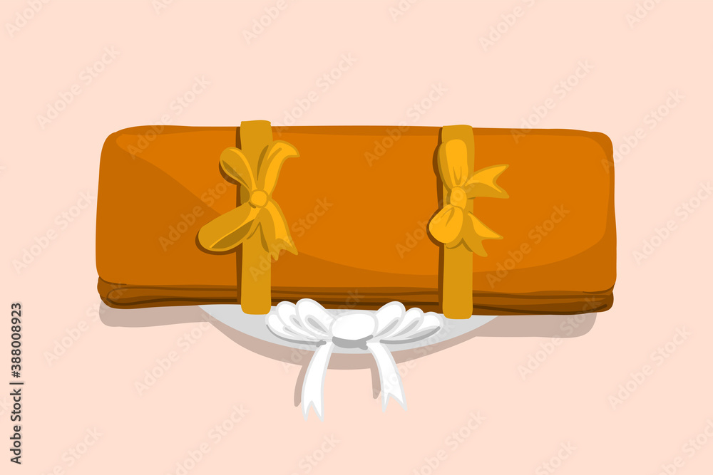 Robe of Buddhist Monk on tray, top view. Drawing vector of Cloth of ...