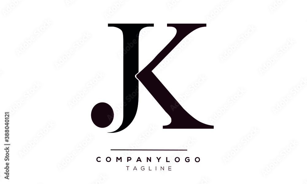 JK initials monogram letter text alphabet logo design Stock Vector ...