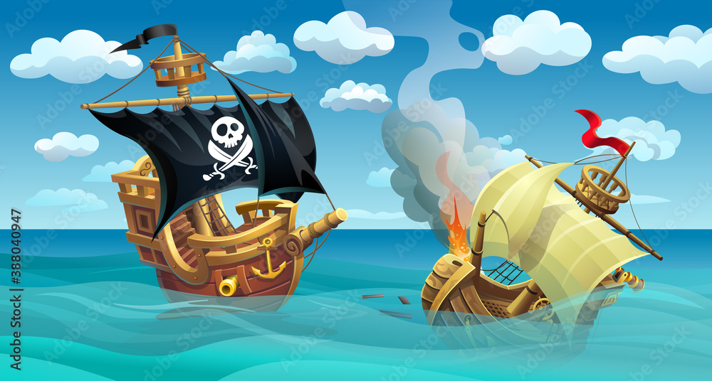 Pirate Fighting Clipart