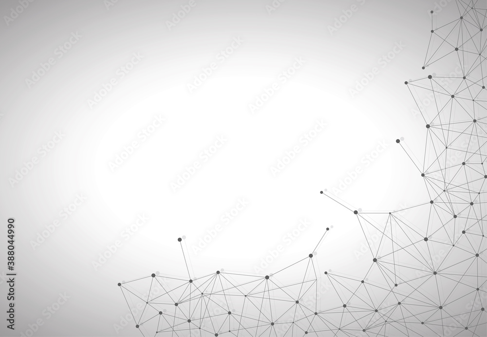 Network abstract connection isolated on gray background. Network ...