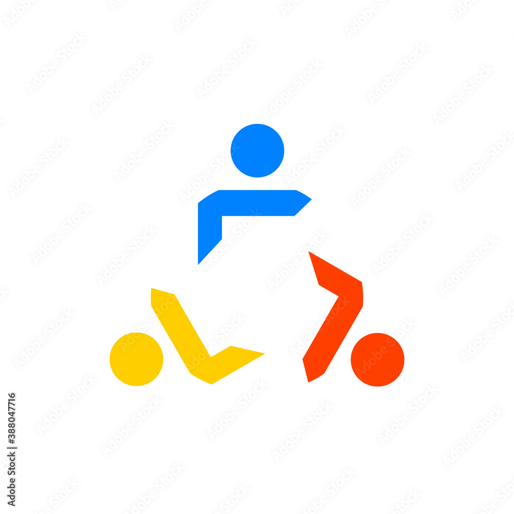 Teamwork people trio, vector graphic Stock Vector | Adobe Stock