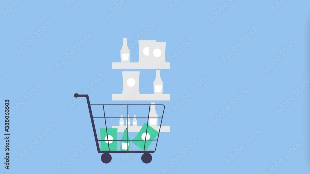 Vídeo do Stock: Mobile Shopping Cart Illustration. Shop online with ...