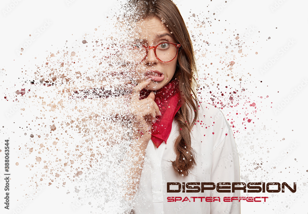 Dispersion Spatter Photo Effect with Particle Mockup Stock Template ...