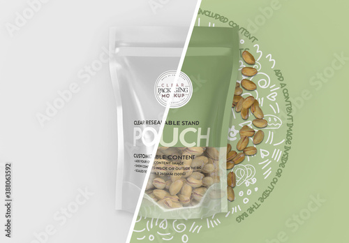 500G Pouch Packaging Mockup with 3 Material Options Stock Template ...