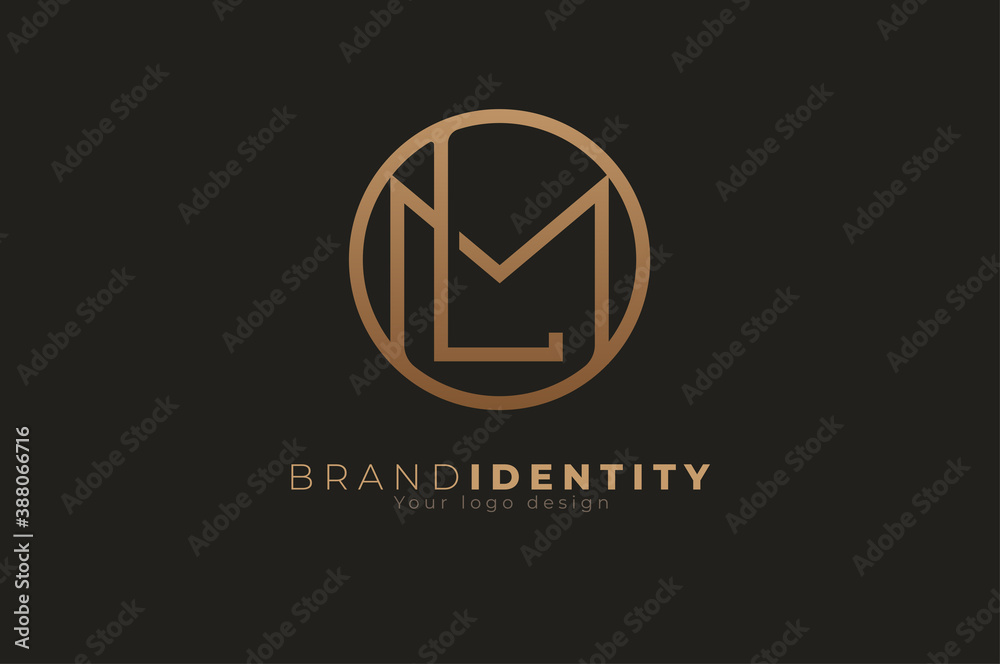 Abstract initial letter M and L logo, usable for branding and business ...