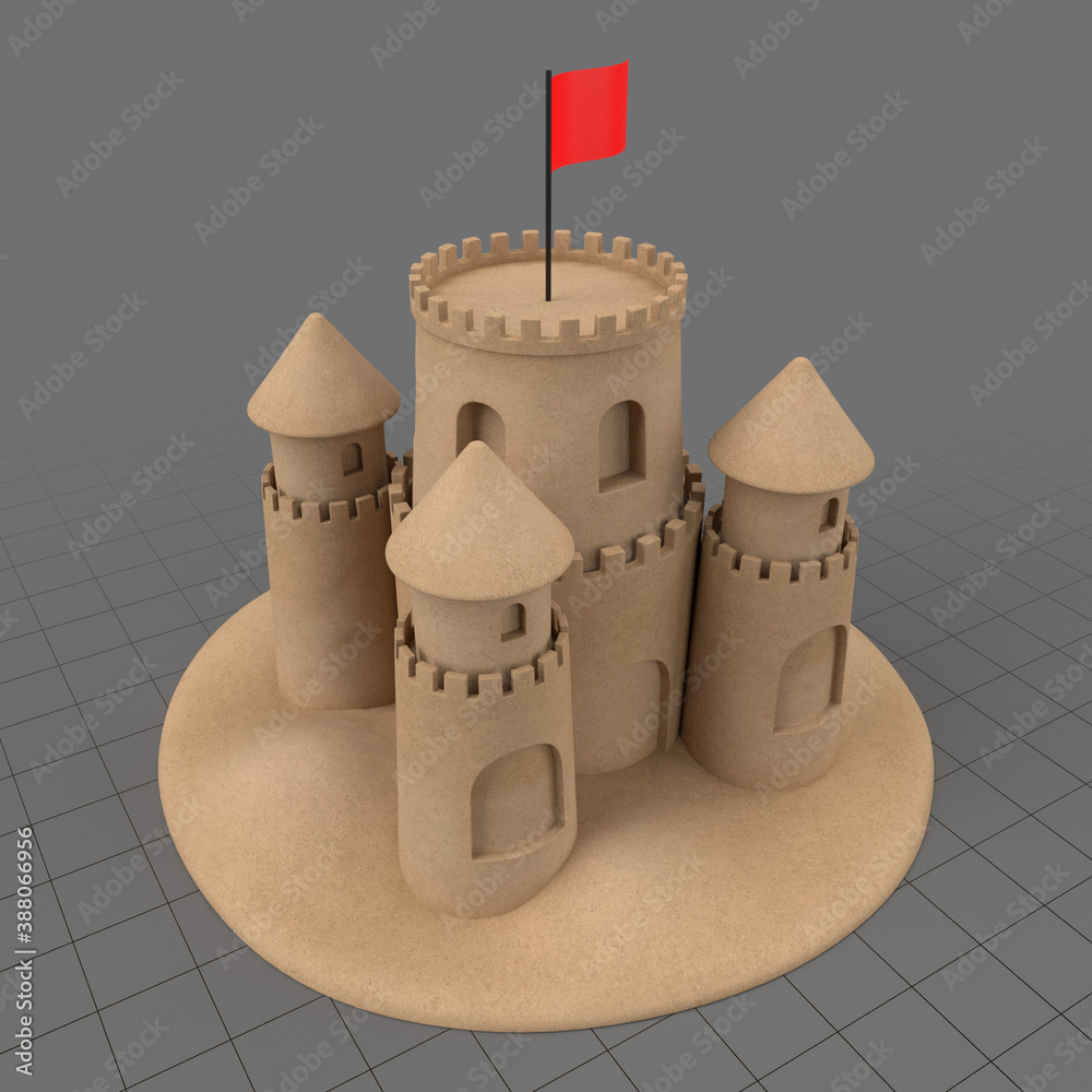 Sand castle 3 Stock 3D asset | Adobe Stock