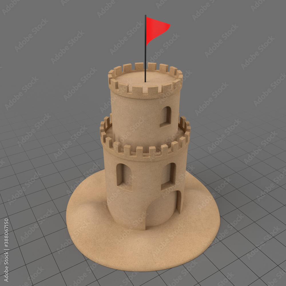 Sand castle 4 Stock 3D asset | Adobe Stock