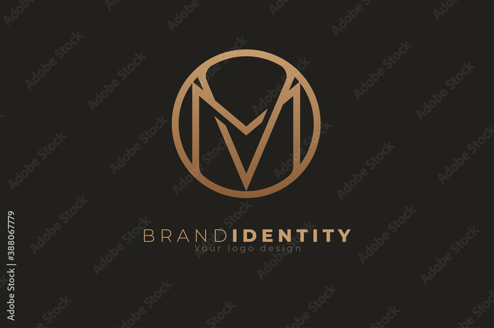 Abstract initial letter M and V logo, usable for branding and business ...