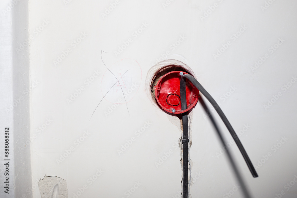 electrical wire and the socket are inserted into the grooved groove in ...