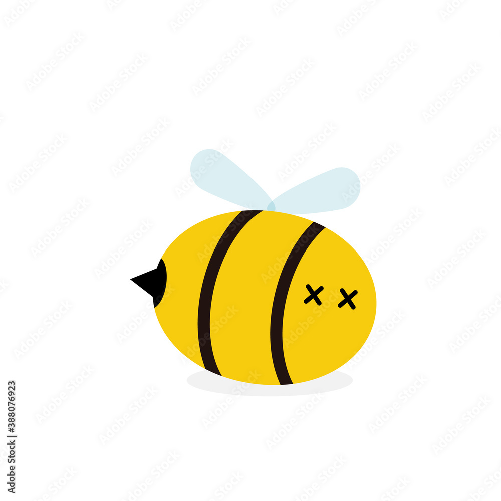 Dead bee simple icon. Clipart image isolated on white background. Stock ...