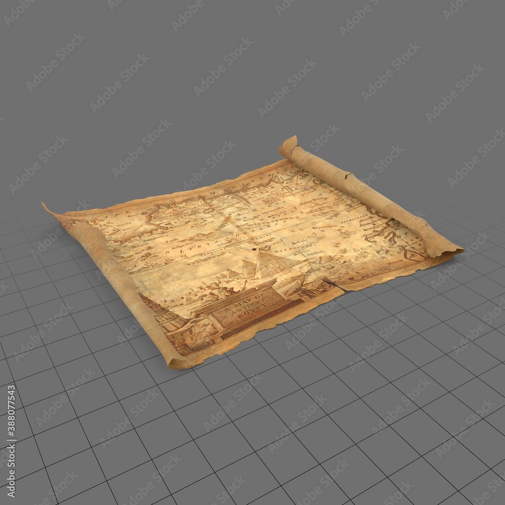 Treasure map 2 Stock 3D asset | Adobe Stock