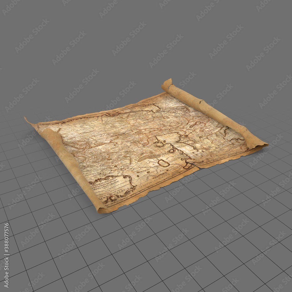 Treasure map 3 Stock 3D asset | Adobe Stock