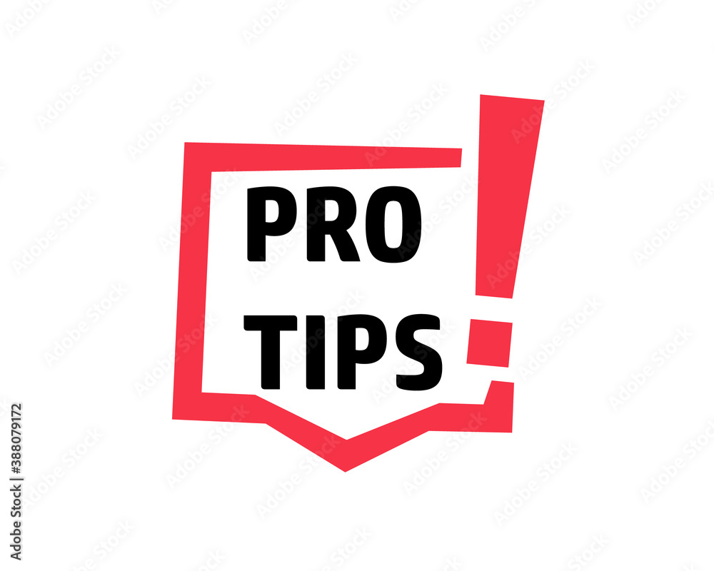 Pro tips sign icon. Clipart image isolated on white background. Stock ...