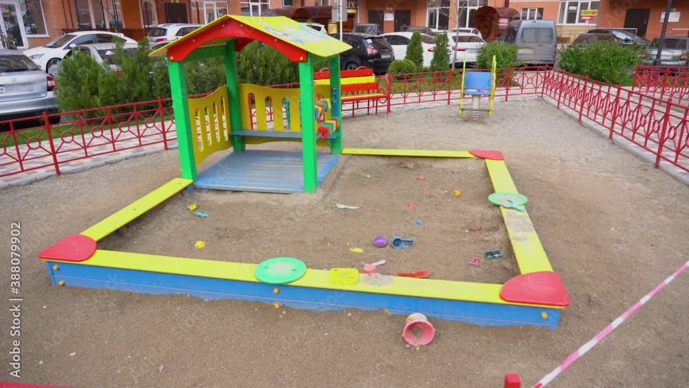 Abandoned, forgotten children playground during pandemic quarantine ...