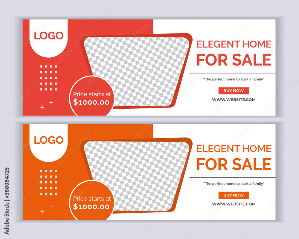 Real estate horizontal header web banner template. Real estate social ...