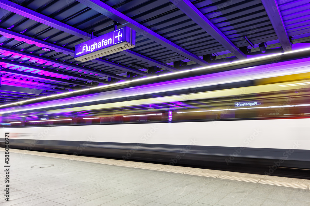 SBB train at Zurich Airport railway station in Switzerland Stock Photo ...