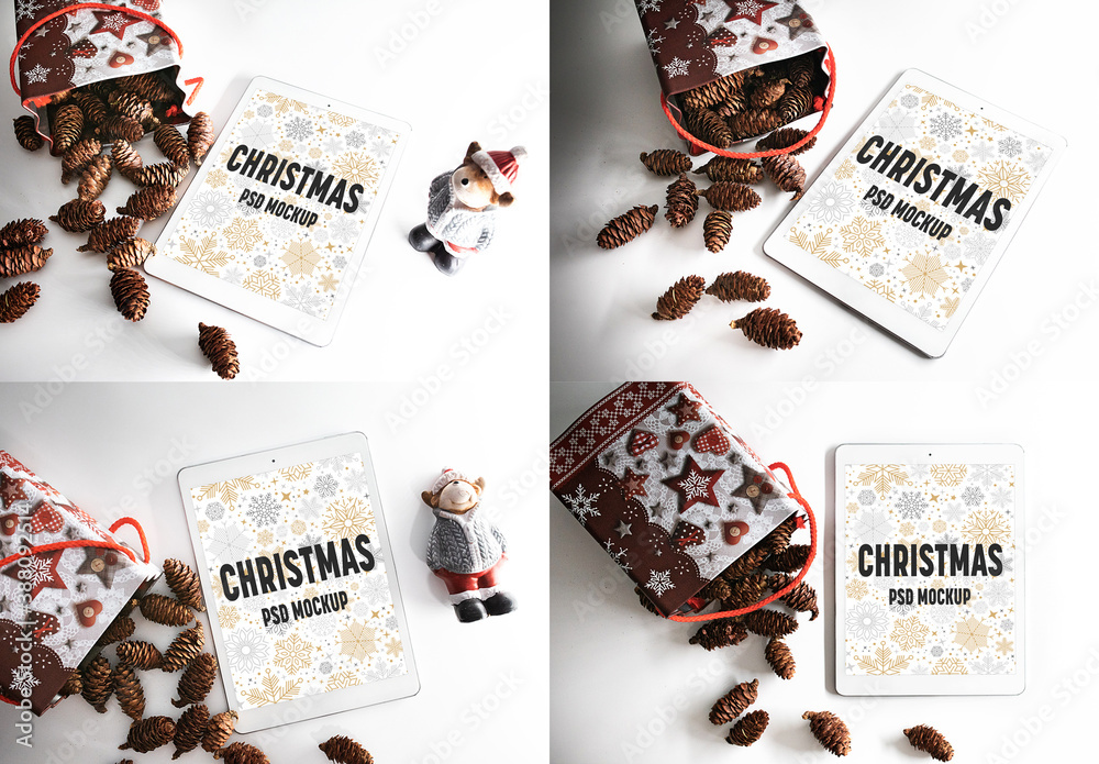 4 Christmas Device Mockups Stock Template | Adobe Stock