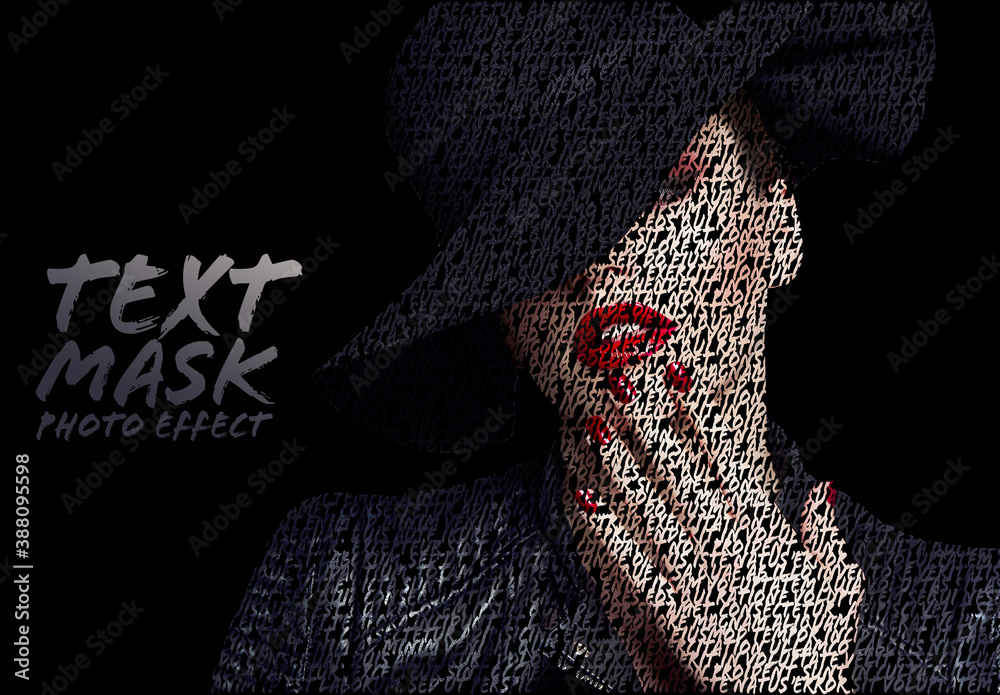 Text Masking Portrait Photo Effect Mockup Stock Template | Adobe Stock