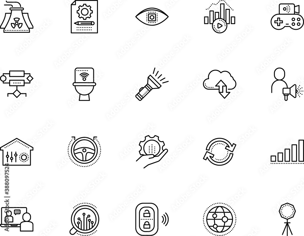 technology vector icon set such as: ecology, danger, logic, review ...