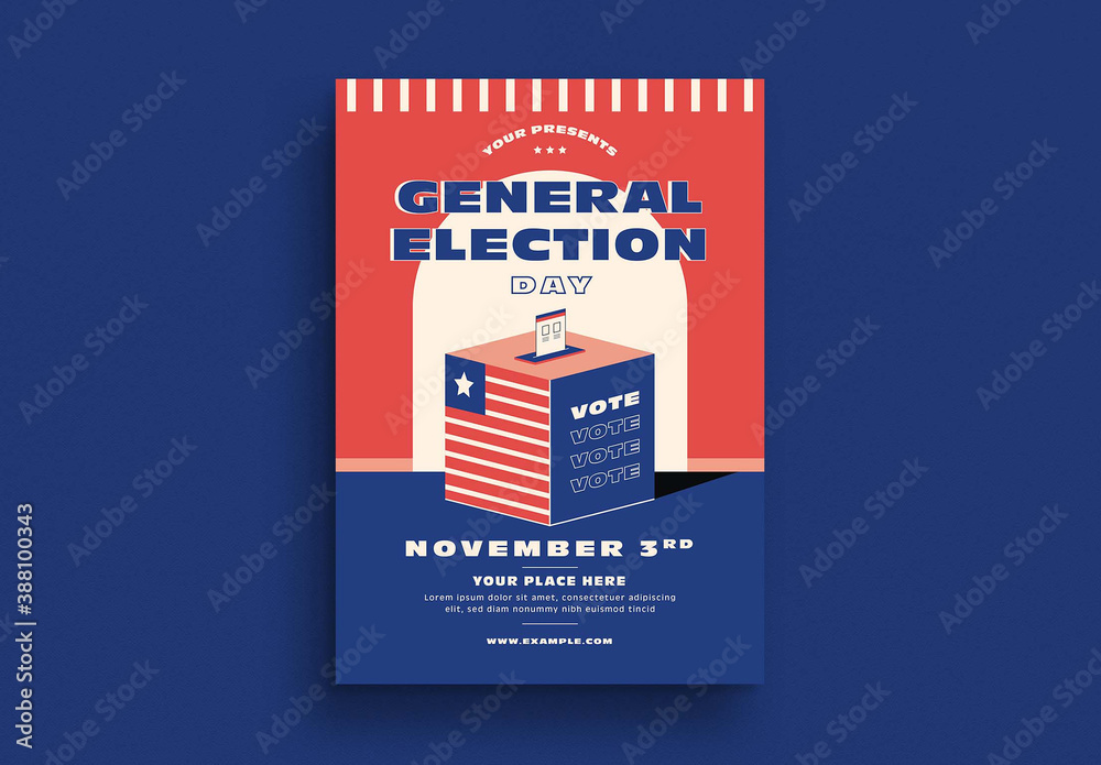 General Election Day Flyer Layout Stock Template | Adobe Stock