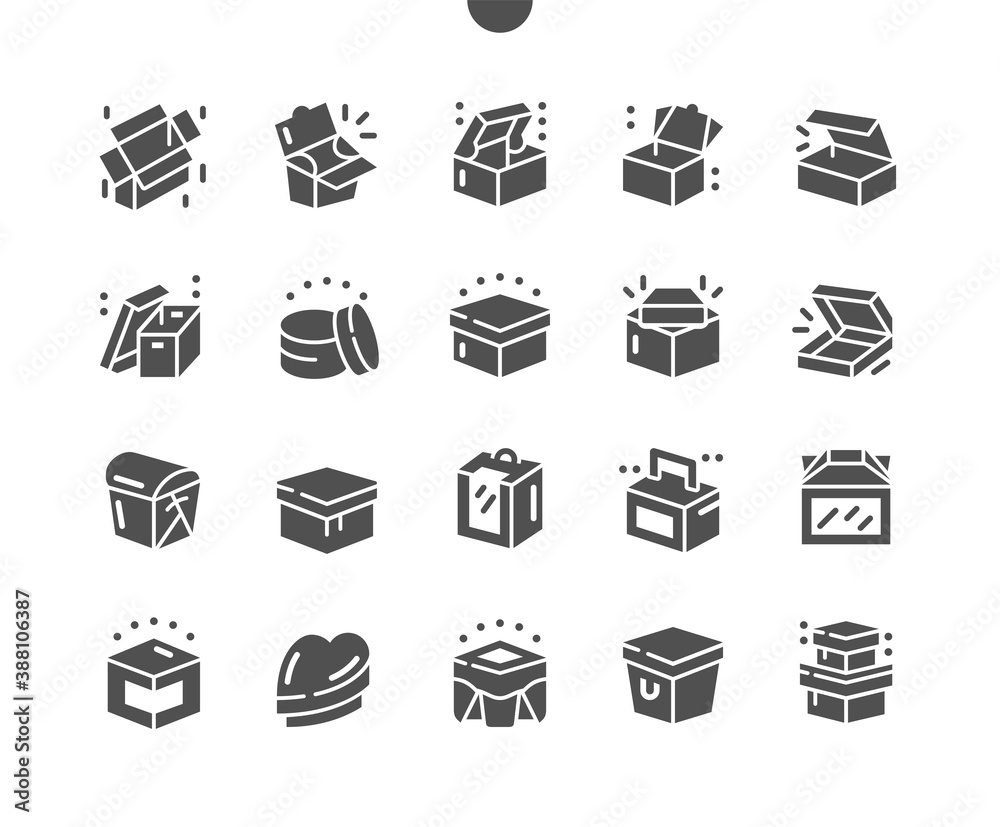 Carton packaging box. Delivery packaging open and closed box. Mail ...